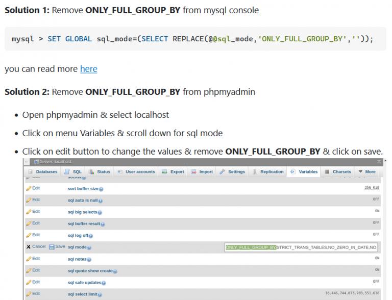 کشکول آب - Disable ONLY_FULL_GROUP_BY